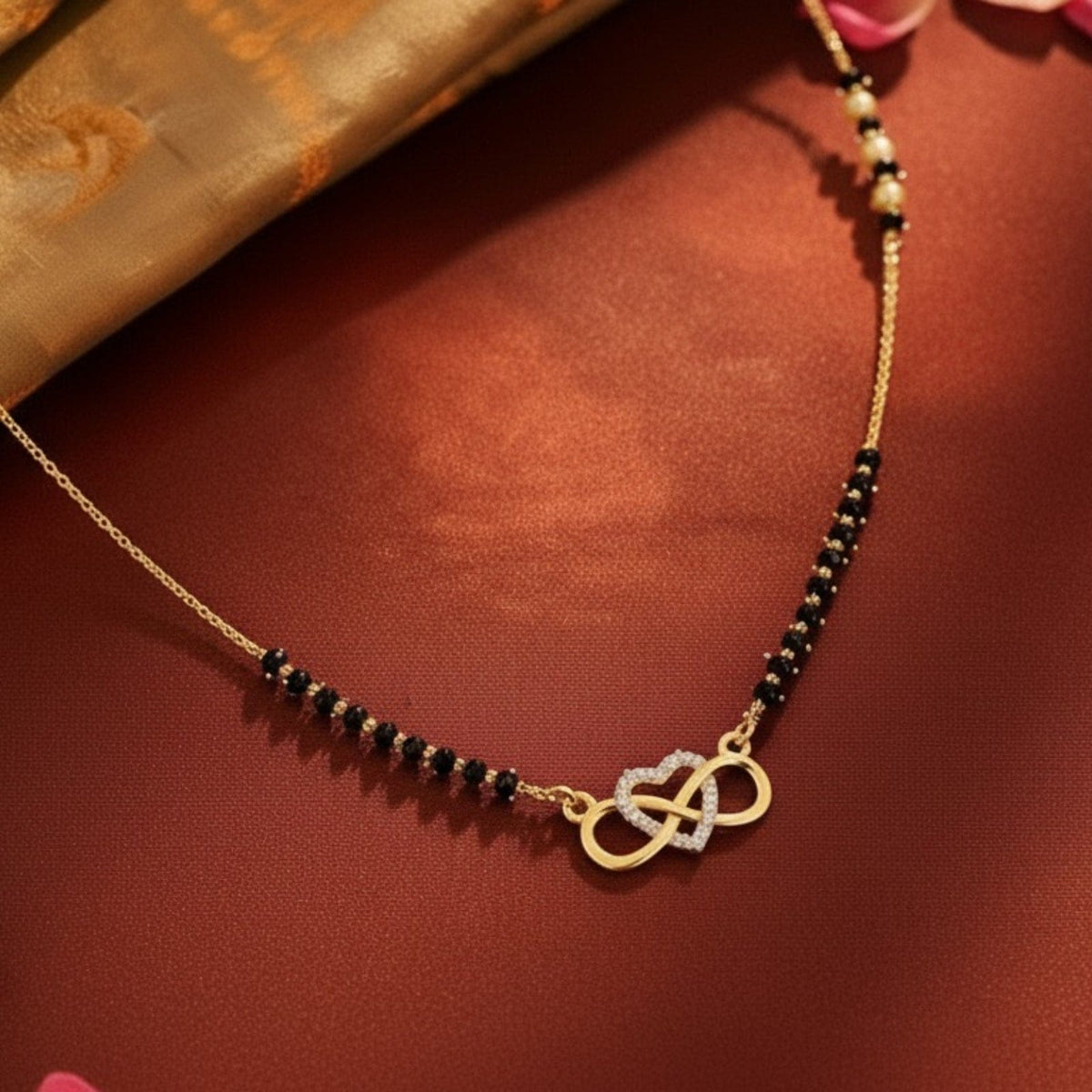 Hallmark Silver Gold Plated Infinity Love Mangalsutra – Zarkan
