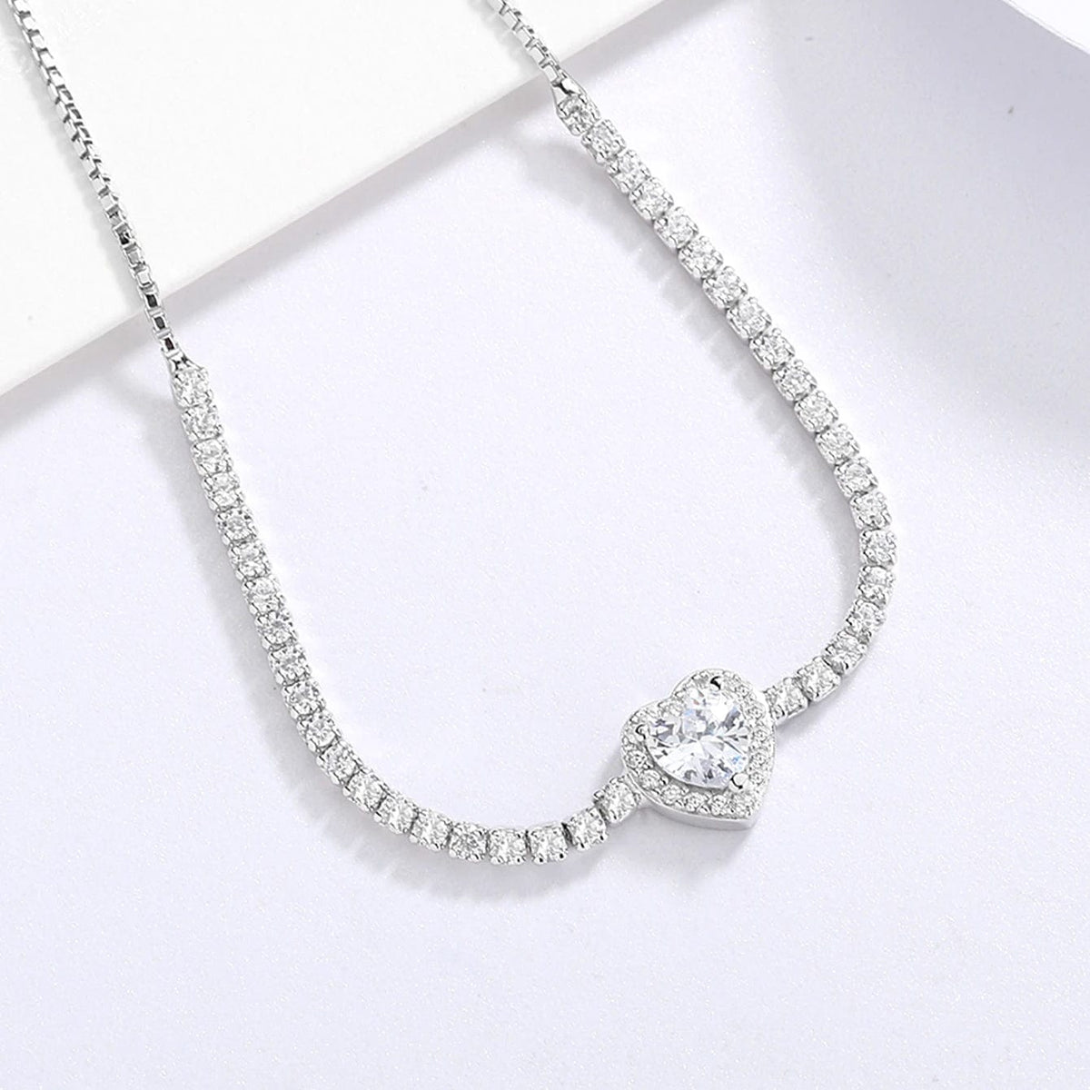 Hallmark Silver Heart Cut Diamond Bracelet – Zarkan