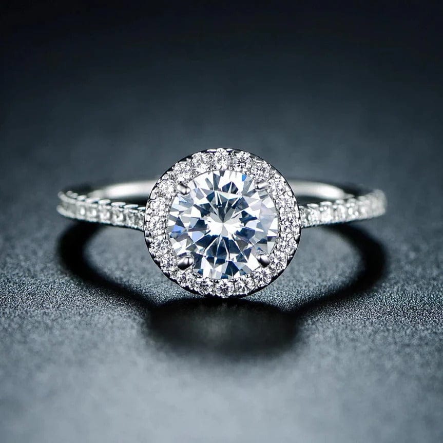 Hallmark Silver American Diamond Round Rays Ring And Pendant Gift Set ...