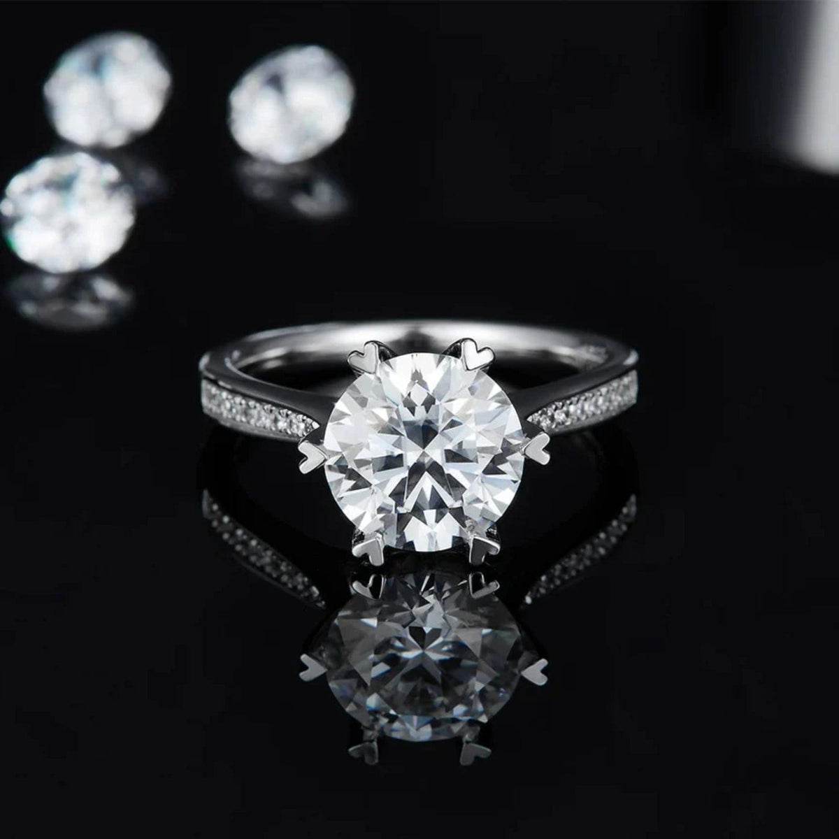 2 Carat Moissanite Diamond 925 Silver Minimal Solitaire Ring for women ...