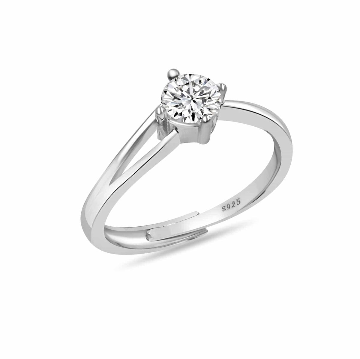 Minimal Pure Silver Solitaire Ring – Zarkan