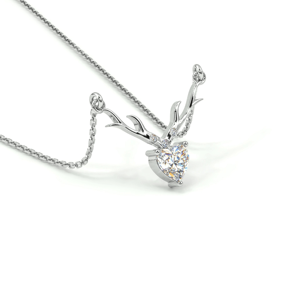 925 Silver Deer Heart Necklace For Dear Love – Zarkan