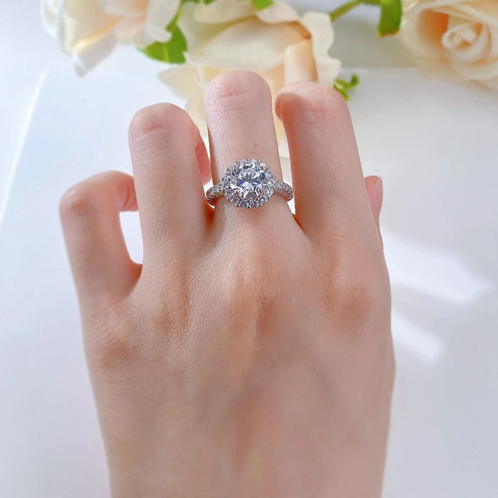 Zarkan Premium Diamond Hallmarked Silver Love Ring