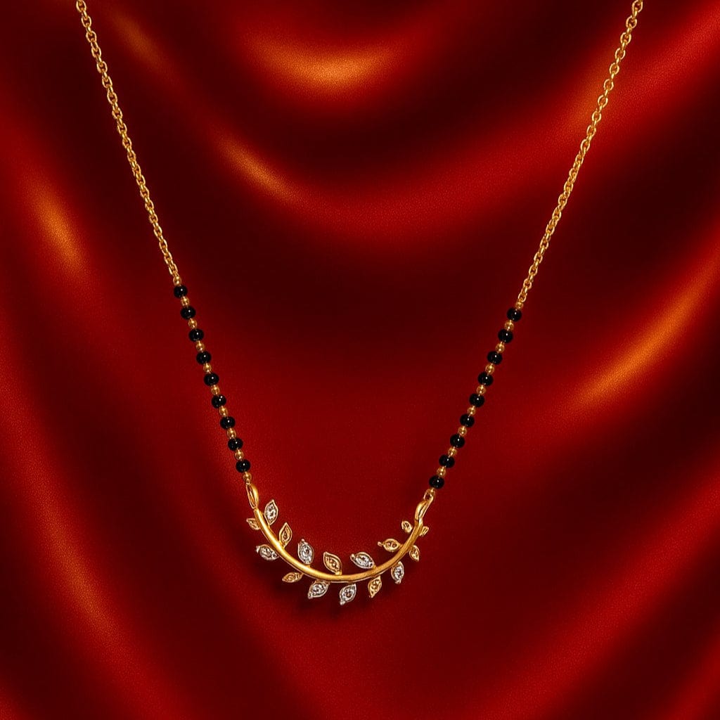 Hallmark Silver Leaf Gold Plated Daily Wear Mangalsutra – Zarkan
