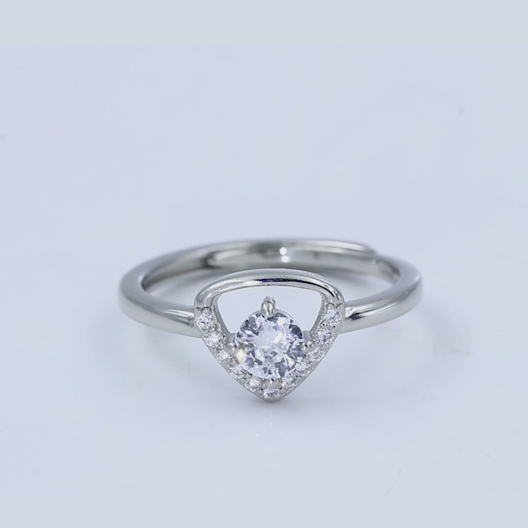 Zarkan First Love Silver Solitaire Ring