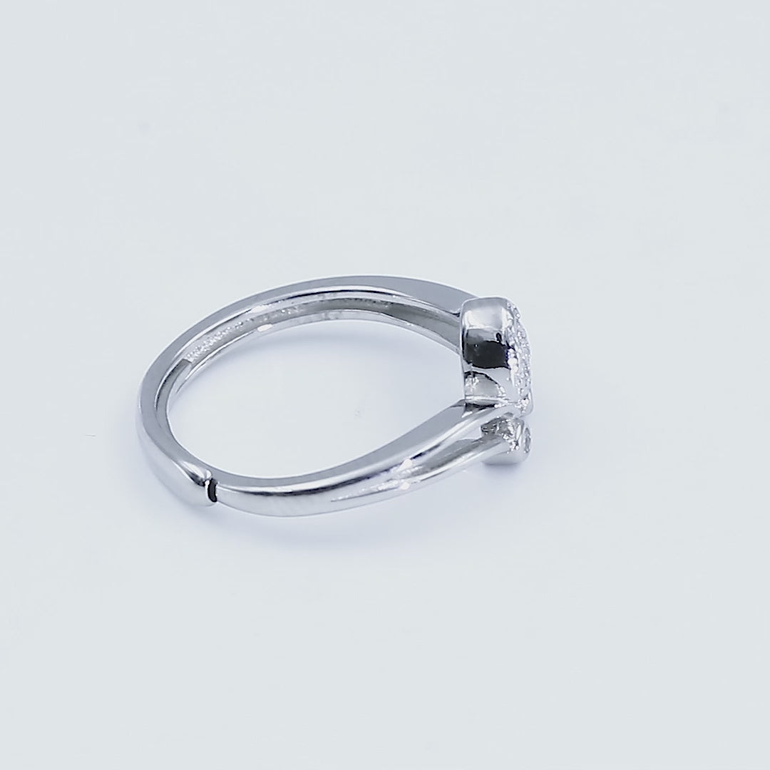 Zarkan Fruit Heart AD Pure Silver Ring