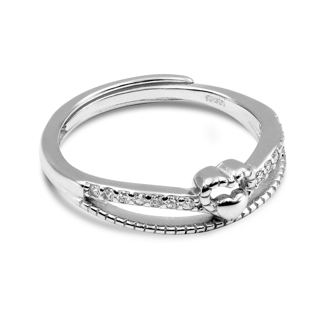 Zarkan Crown Heart Sterling Silver Ring