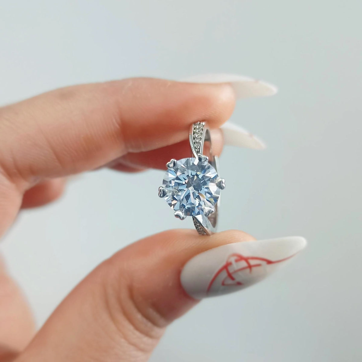 2 Carat Moissanite Diamond 925 Silver Minimal Solitaire Ring for women ...