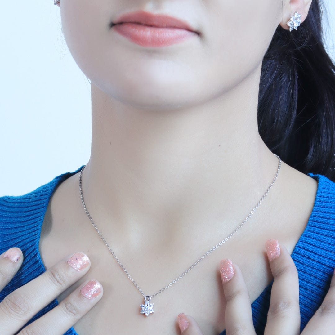 Zarkan Bright Bloom Silver Jewelry Set