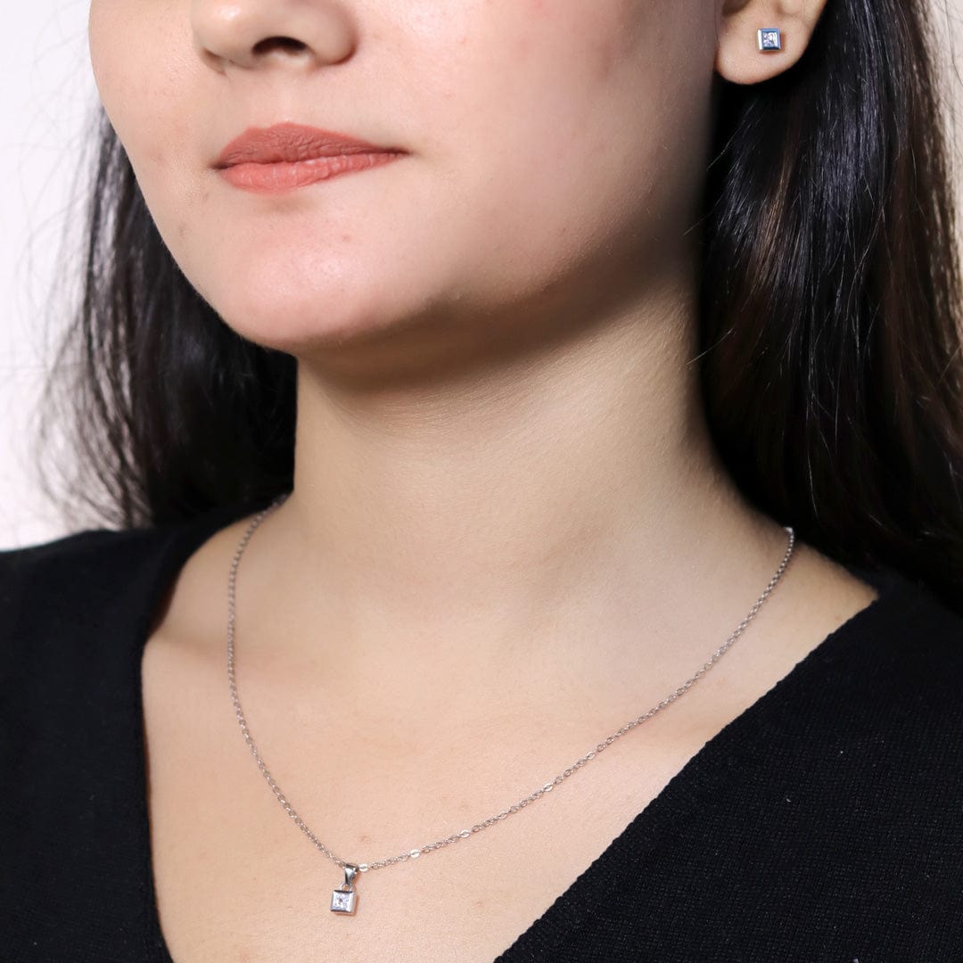 Zarkan Belle Box Silver Jewelry Set