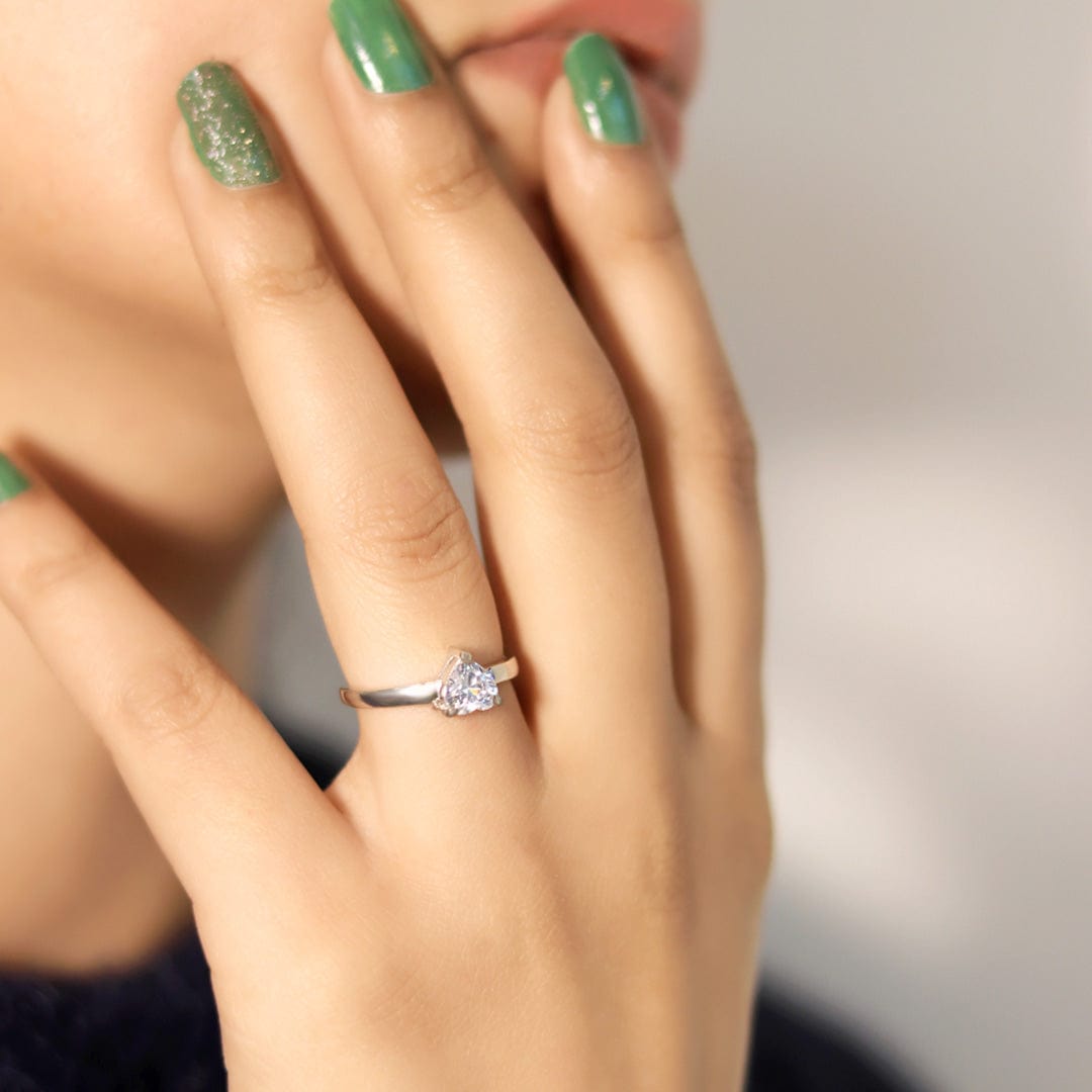 Zarkan Glow Heart 925 Silver RIng