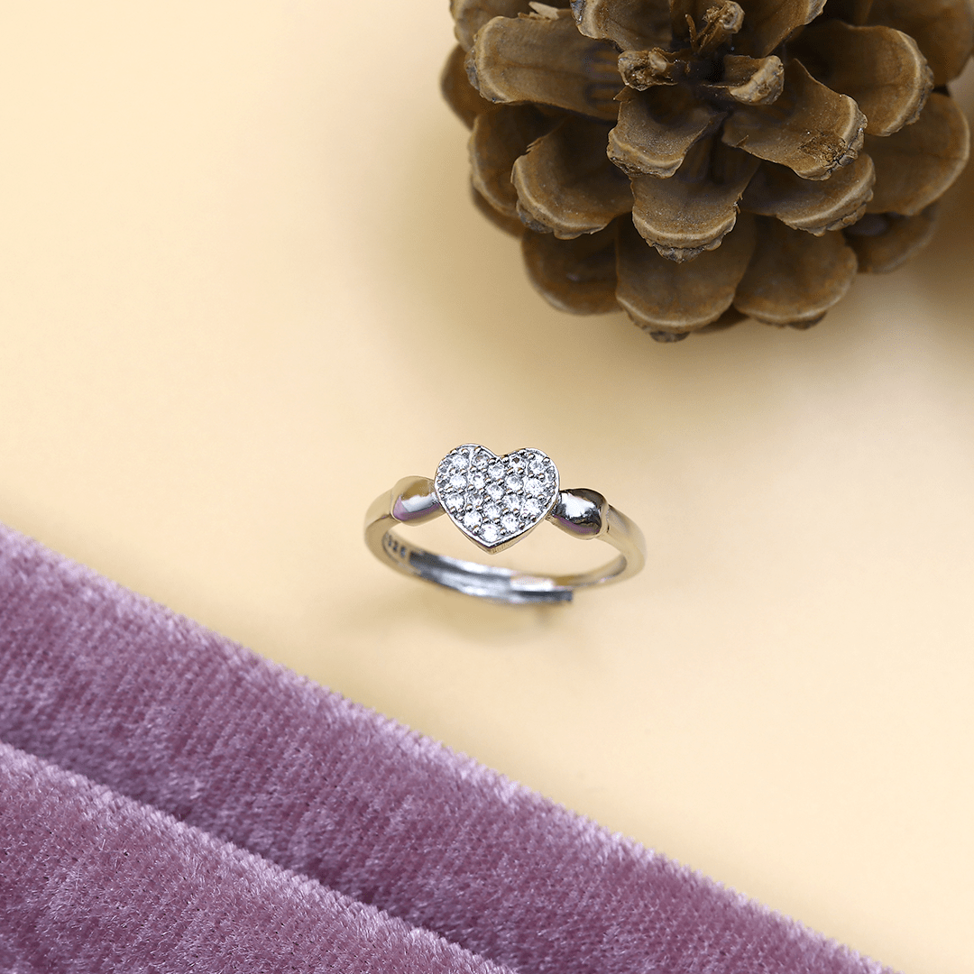 Zarkan Glamour Heart Sterling Silver Ring