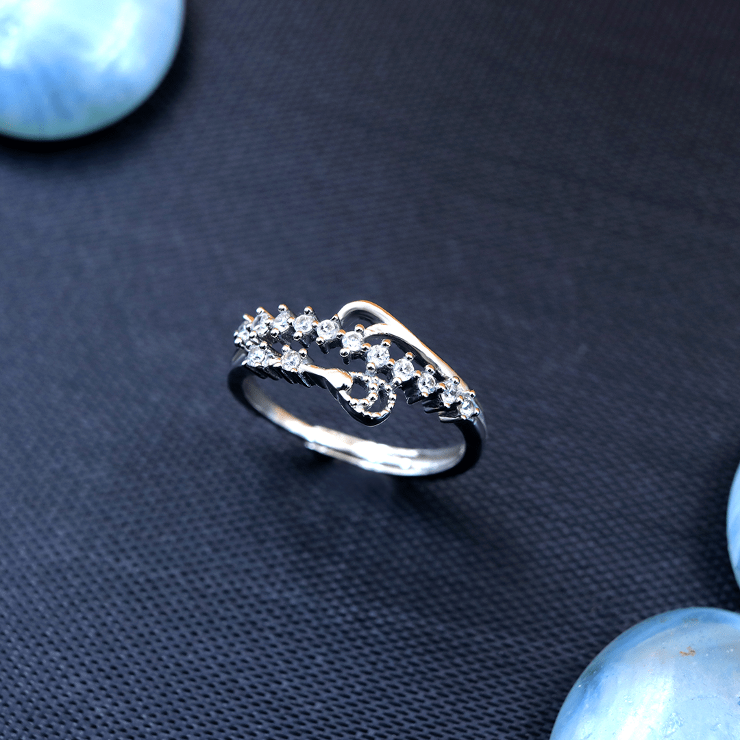 Zarkan Water Drop 925 Sterling Silver Ring